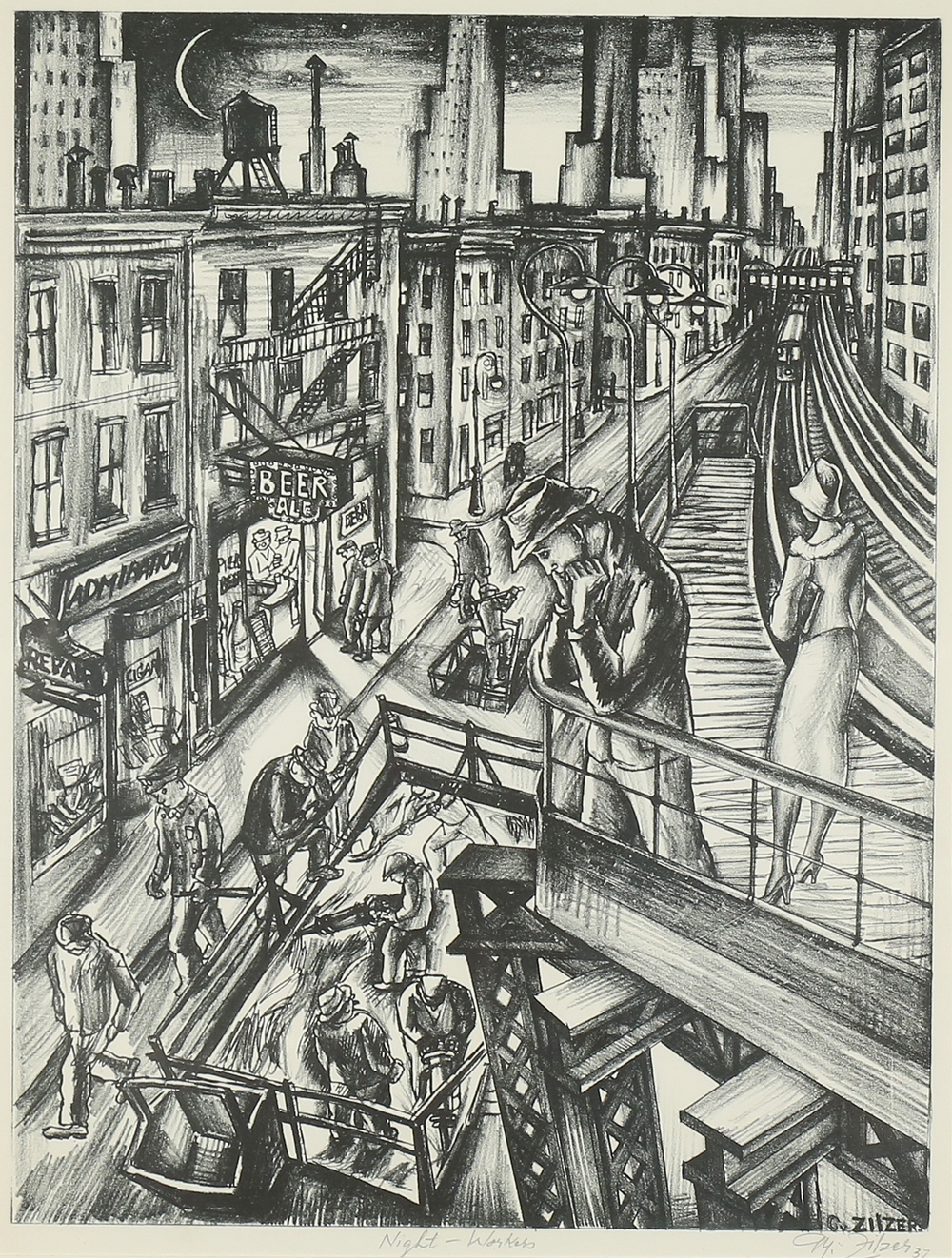 Gyula Zilzer | The Etching Printer (1937) | MutualArt