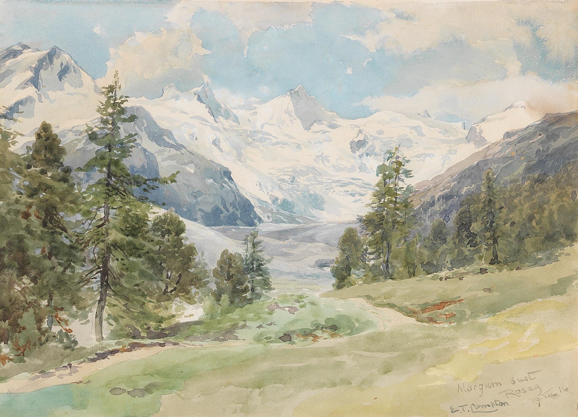 Edward Theodore Compton | A view of Matterhorn (1889) | MutualArt