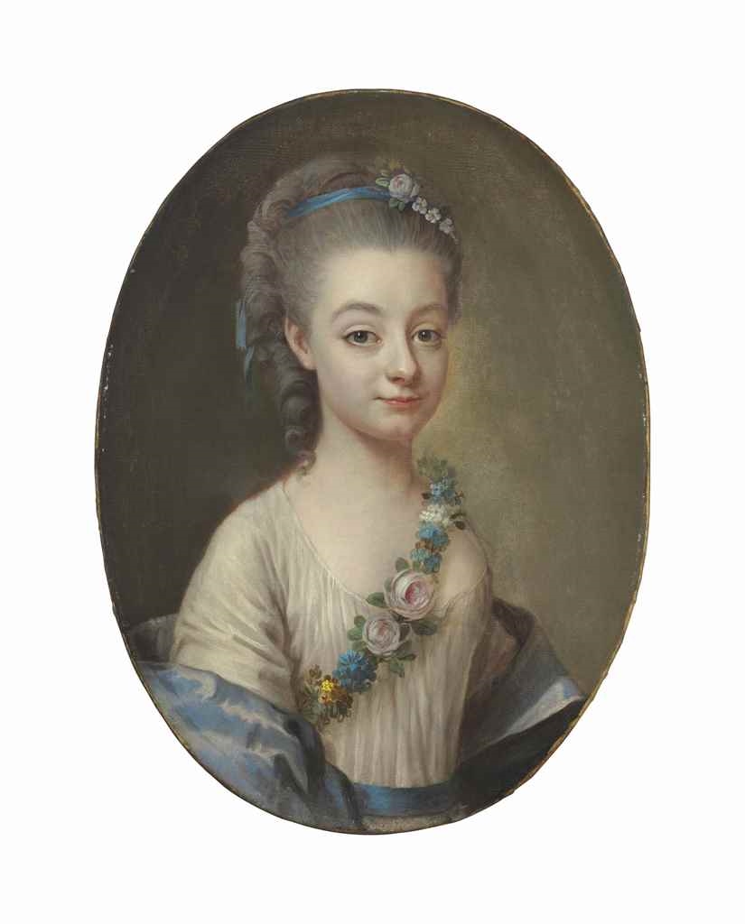 Francois-Hubert Drouais | Portrait of a girl, half-length | MutualArt