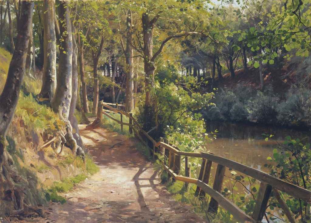 Peder Mork Monsted | Forest Path in Winter (1917) | MutualArt