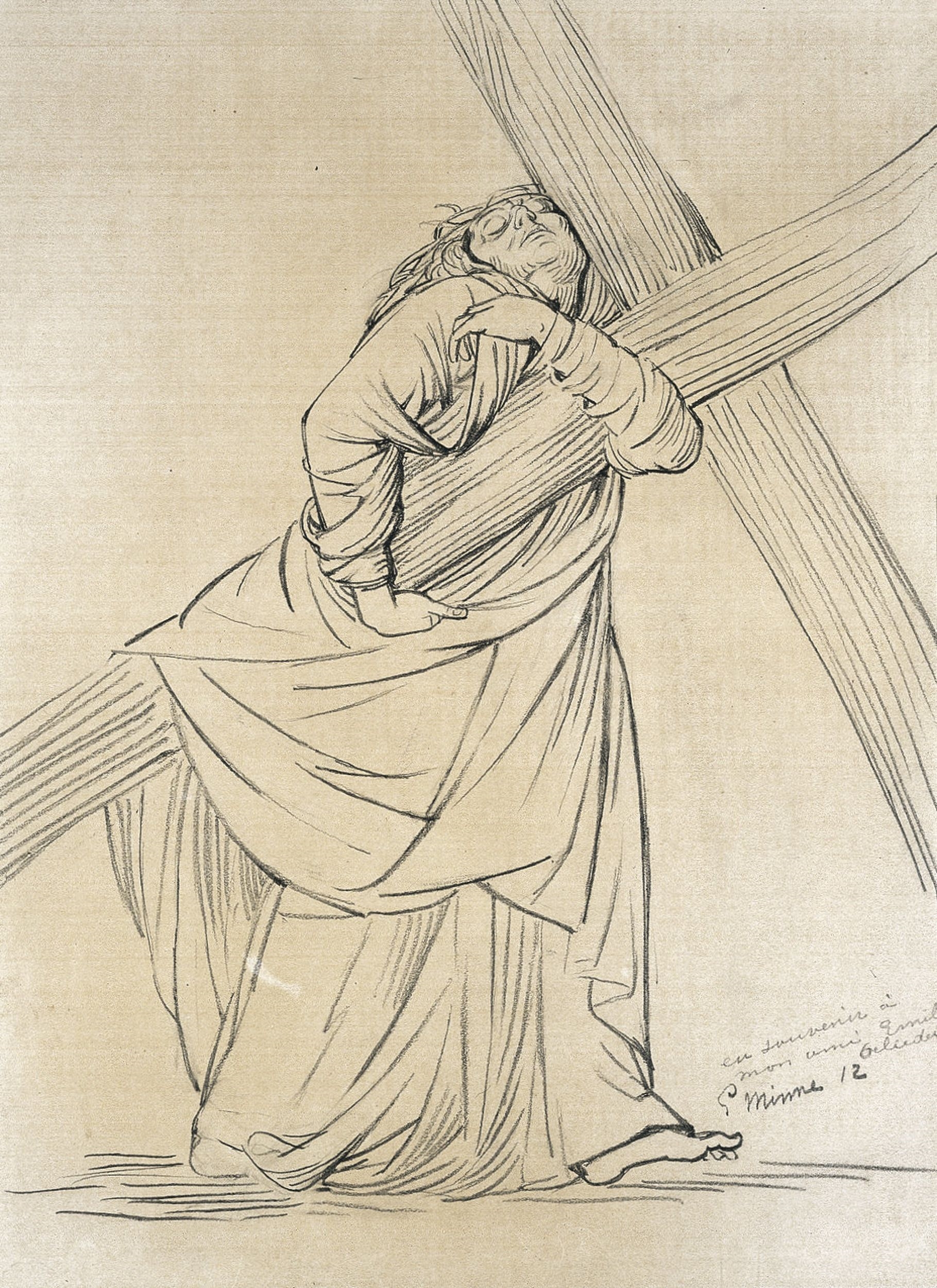 Jesus Christ On The Cross Drawing In Pencil