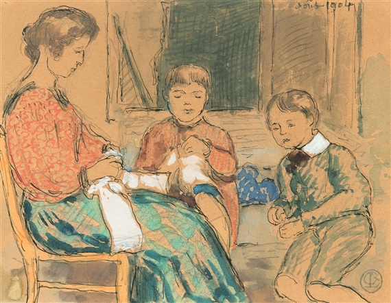 Georges Lemmen - Young woman, seated, 1911, oil on...