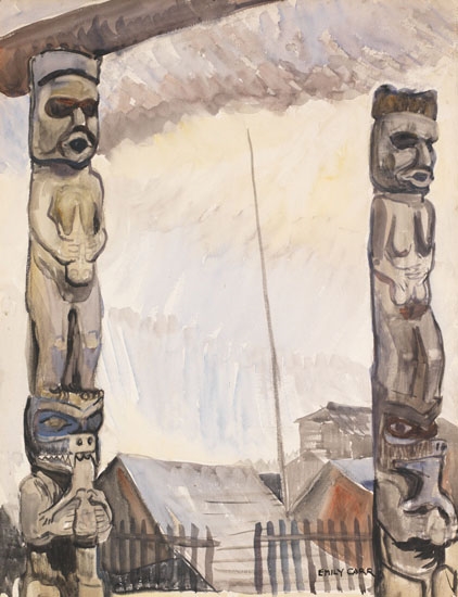 Emily Carr | Totems at Indian Village (Circa 1930) | MutualArt