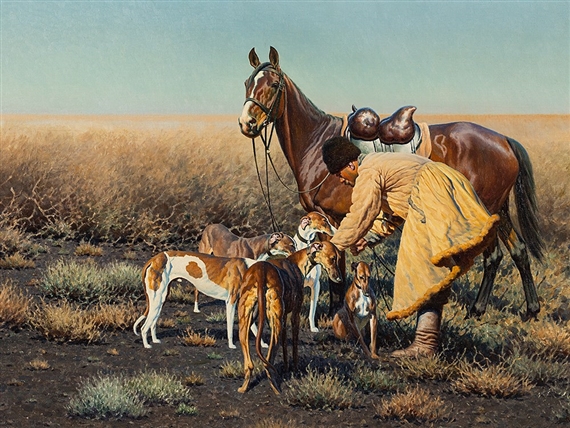 Hugo Ungewitter | A Cossack with his Dogs (1931) | MutualArt