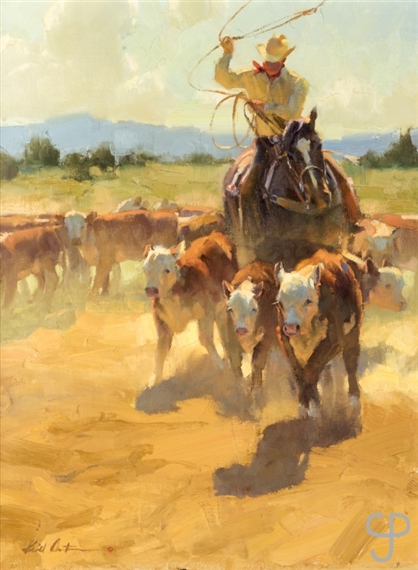Bill Anton | Cowboy Marksman, cowboy roping on horseback (1994) | MutualArt