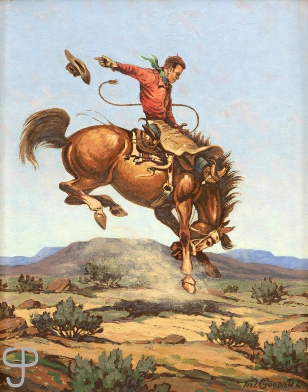 Tillman Parker Goodan | Cowboy riding a bucking bronco | MutualArt
