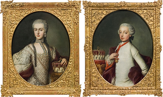 Johan Zoffany | 2 works, Archduke Joseph, Isabella of Parma (Circa 1760 ...