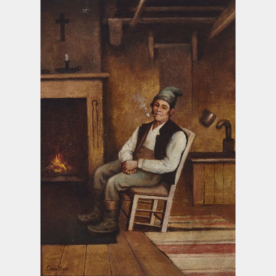Charles Huot | Habitant With Pipe | MutualArt