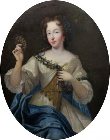 Pierre Mignard | Portrait of a Lady Holding a Garland | MutualArt