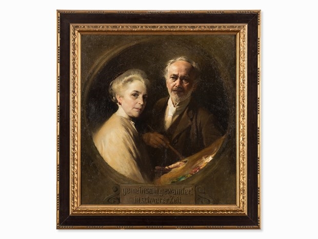 Cesar Philipp | Self Portrait with Wife (1925) | MutualArt