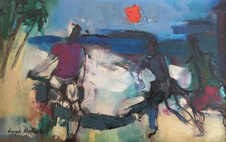 Joseph Kaplan | Beach with Red Sun | MutualArt