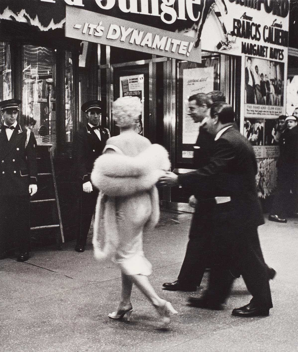 Weegee | Marilyn Monroe on a pink elephant (Circa 1955) | MutualArt