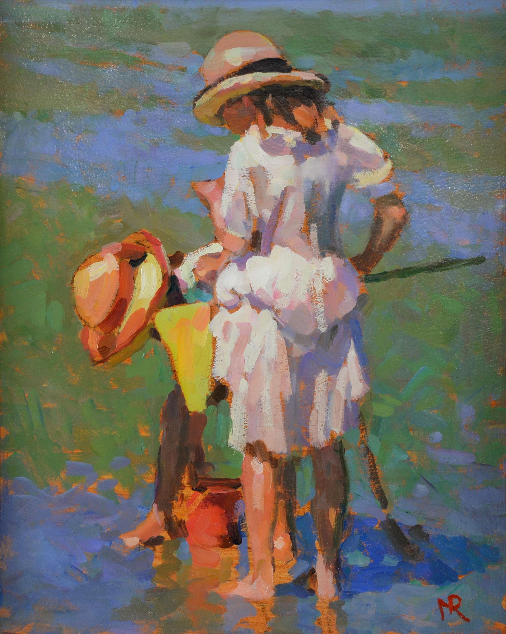 Mark Rowbotham | Two girls with shrimping nets | MutualArt