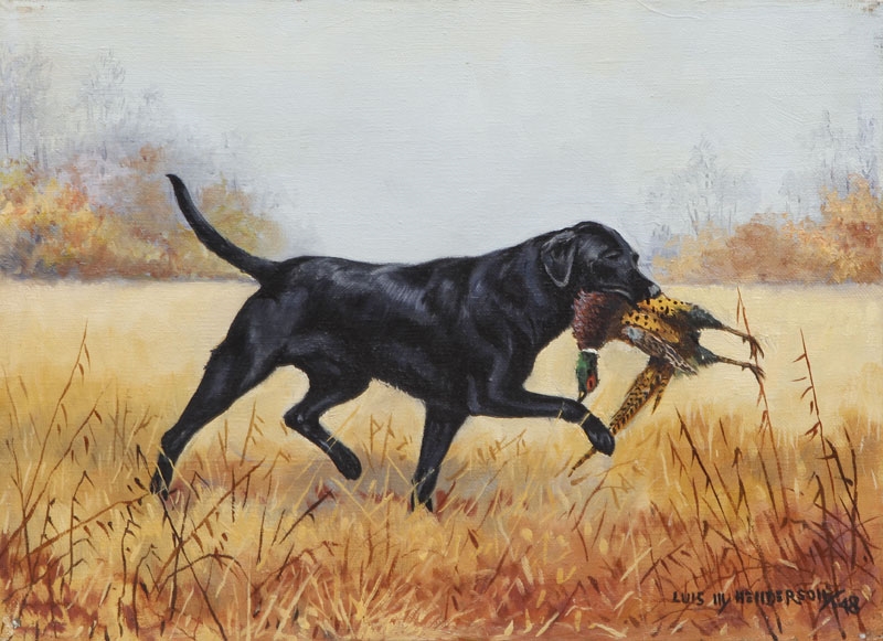 Black Lab Hunting Painting