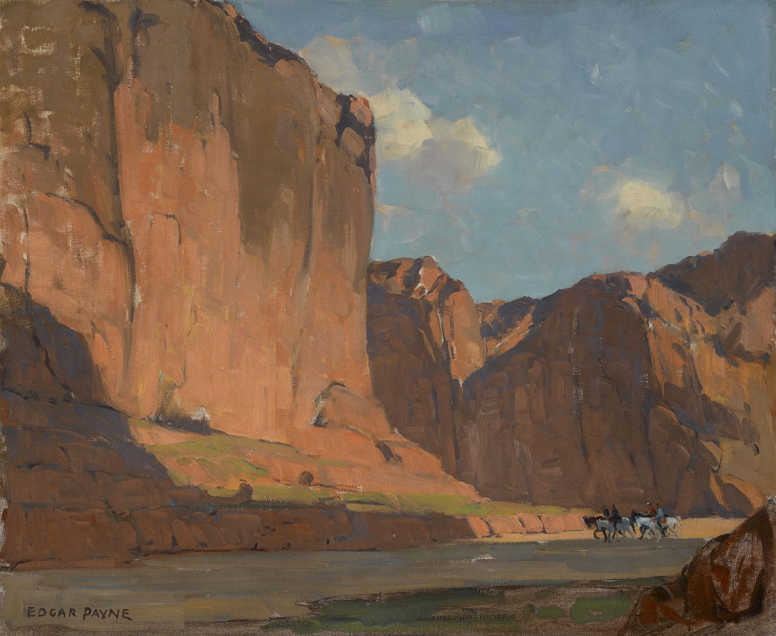 Edgar Alwin Payne | Riders Passing Through the Canyon | MutualArt