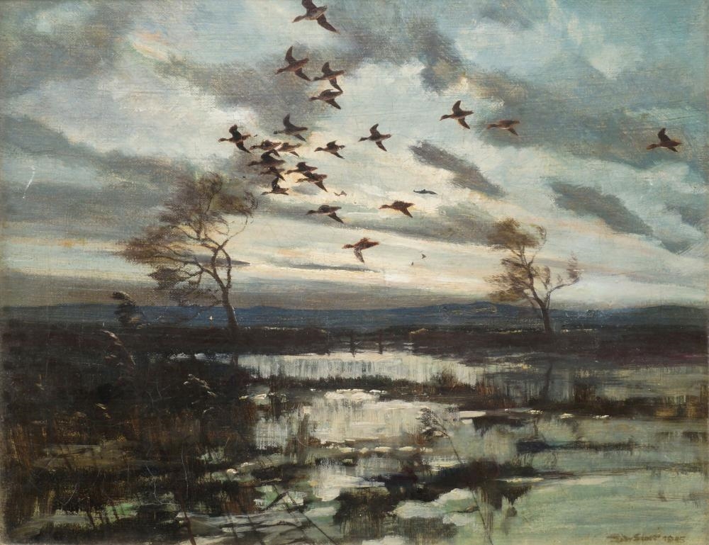 Peter Markham Scott | Mallard flighting over Leighton Moss Marsh ...