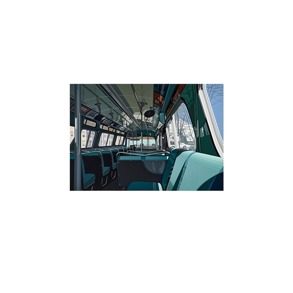 Richard Estes | Bus Interior, from Urban Landscapes III (1981) | MutualArt