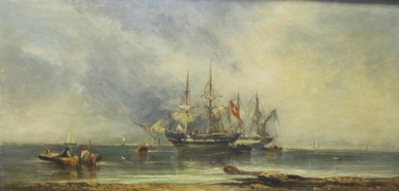 William McAlpine | Shipping in a Calm off a shore | MutualArt