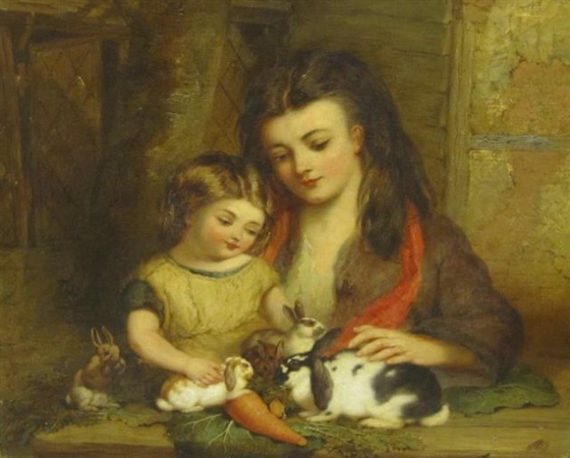 John F. Pasmore | Feeding the Rabbits | MutualArt