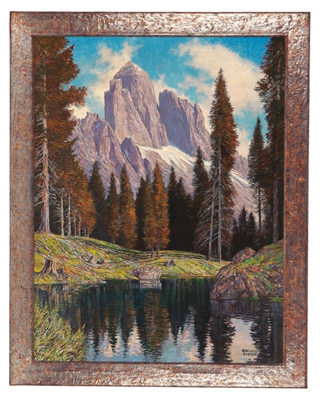 Bruno Hesse | Landschaft mit Bergsee in den Dolomiten | MutualArt