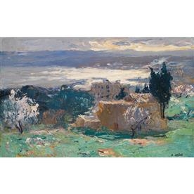 Armand Jacques Assus | Le métier à broder devant la fenêtre à Alger ...