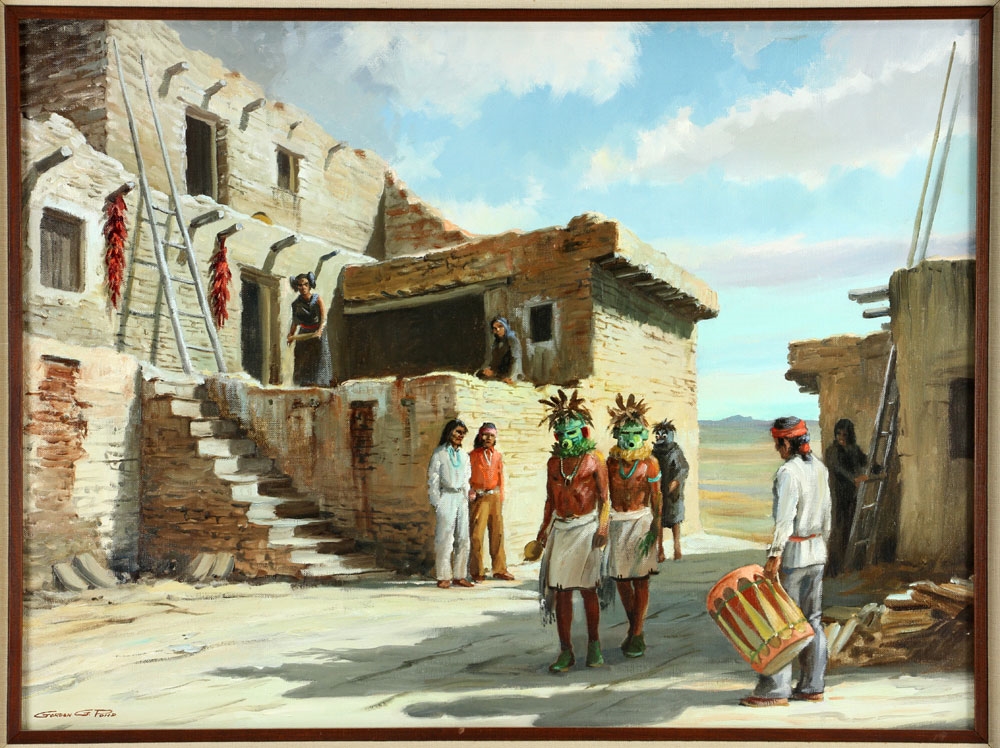 Native American Village Scene