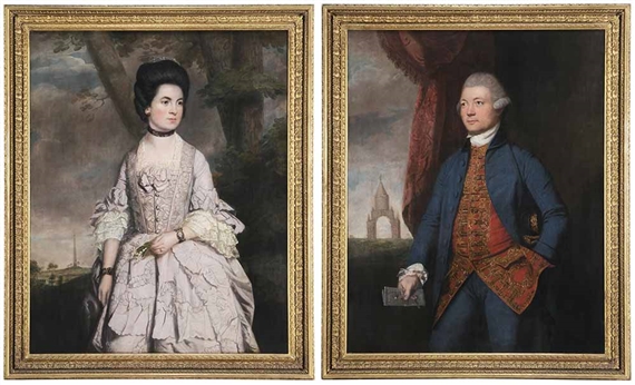 Tilly Kettle | A pair of three-quarter portaits, a Gentleman holding a ...