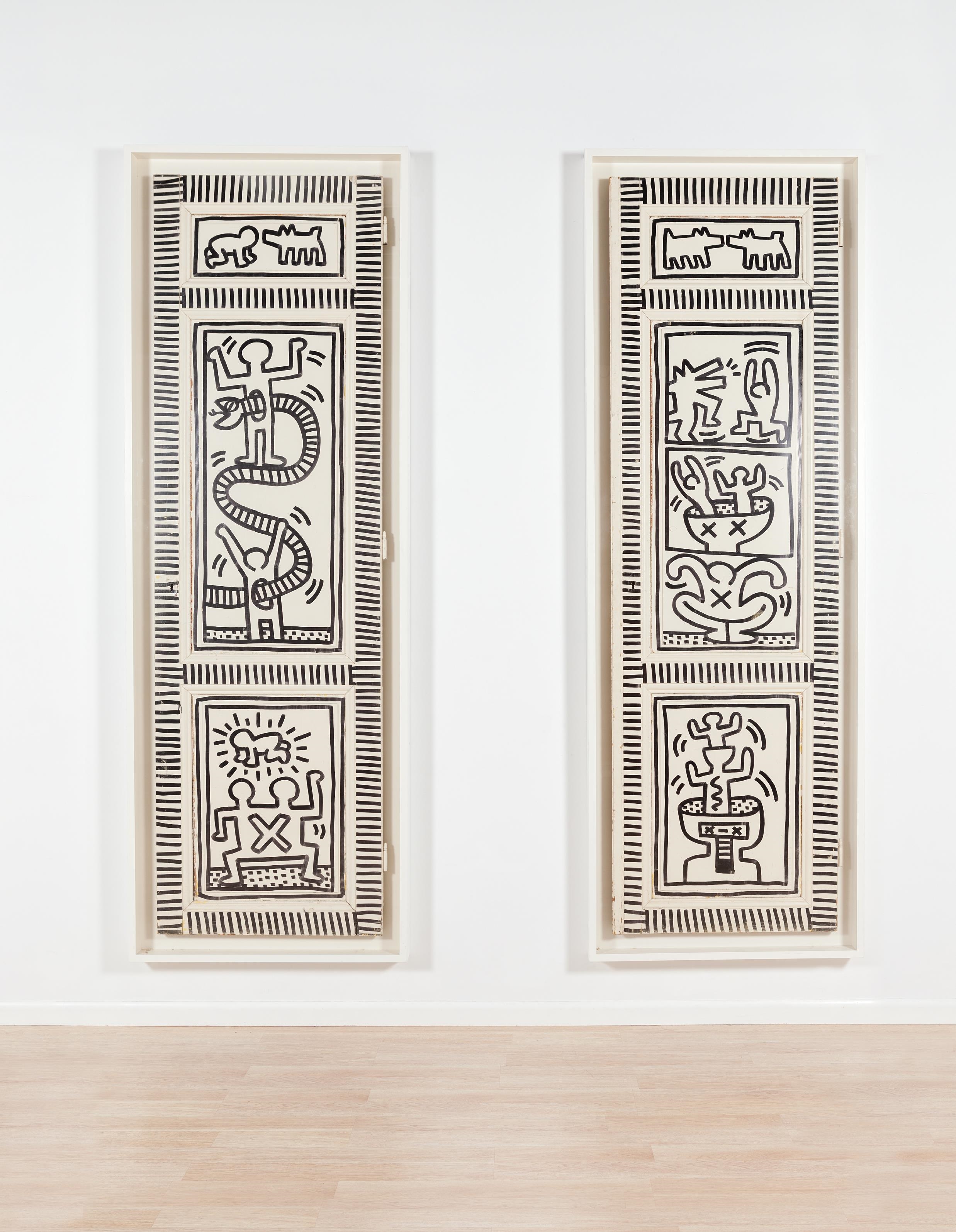 Keith Haring | Snake and Man; Dogs and Men (1983) | MutualArt