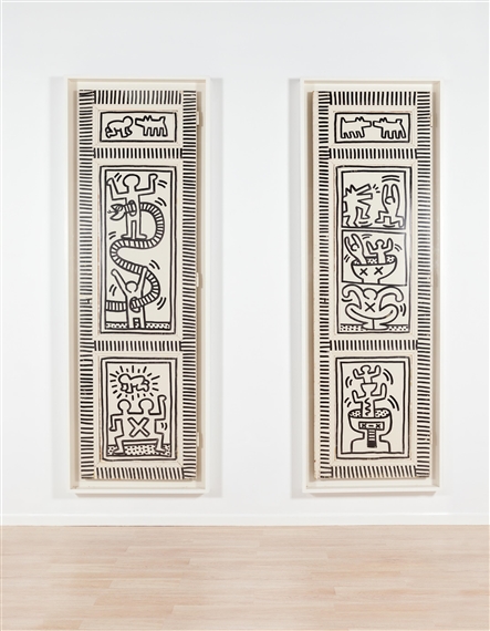 Keith Haring | Snake and Man; Dogs and Men (1983) | MutualArt