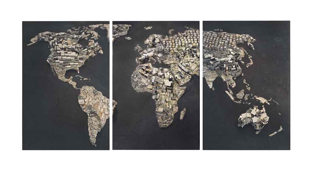 Vik Muniz | WWW (World Map), Pictures of Junk (2008) | MutualArt