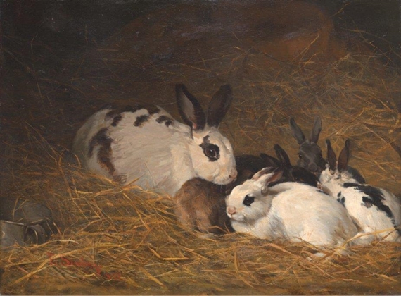 Elisabeth Sinding | Kaniner (1877) | MutualArt