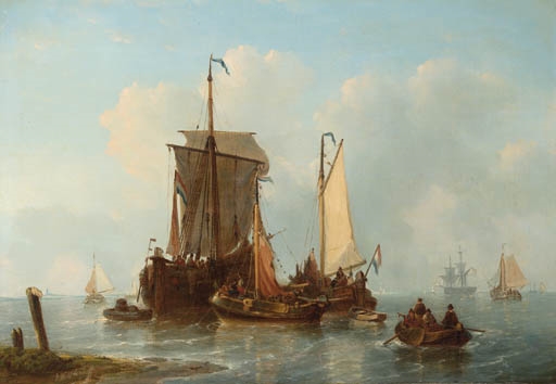 Georg Willem Opdenhoff | A vis hoeker and other Dutch fishing ships ...