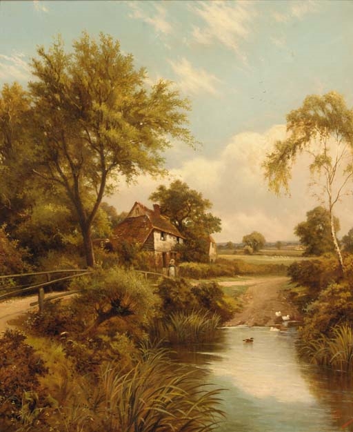 Henry Maidment | Feeding the ducks (1895) | MutualArt