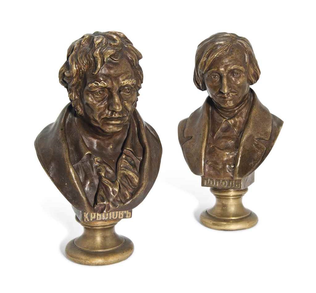 Robert Robertovich Bakh | BUSTS OF IVAN KRYLOV AND NIKOLAI GOGOL (1886 ...