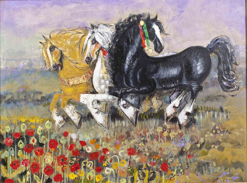 Nasser Ovissi | Le cheval vert | MutualArt