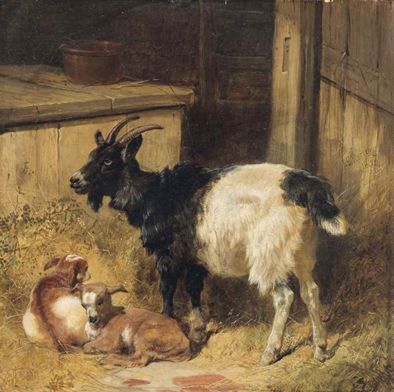 John Frederick Herring Sr. | Goats (1852) | MutualArt