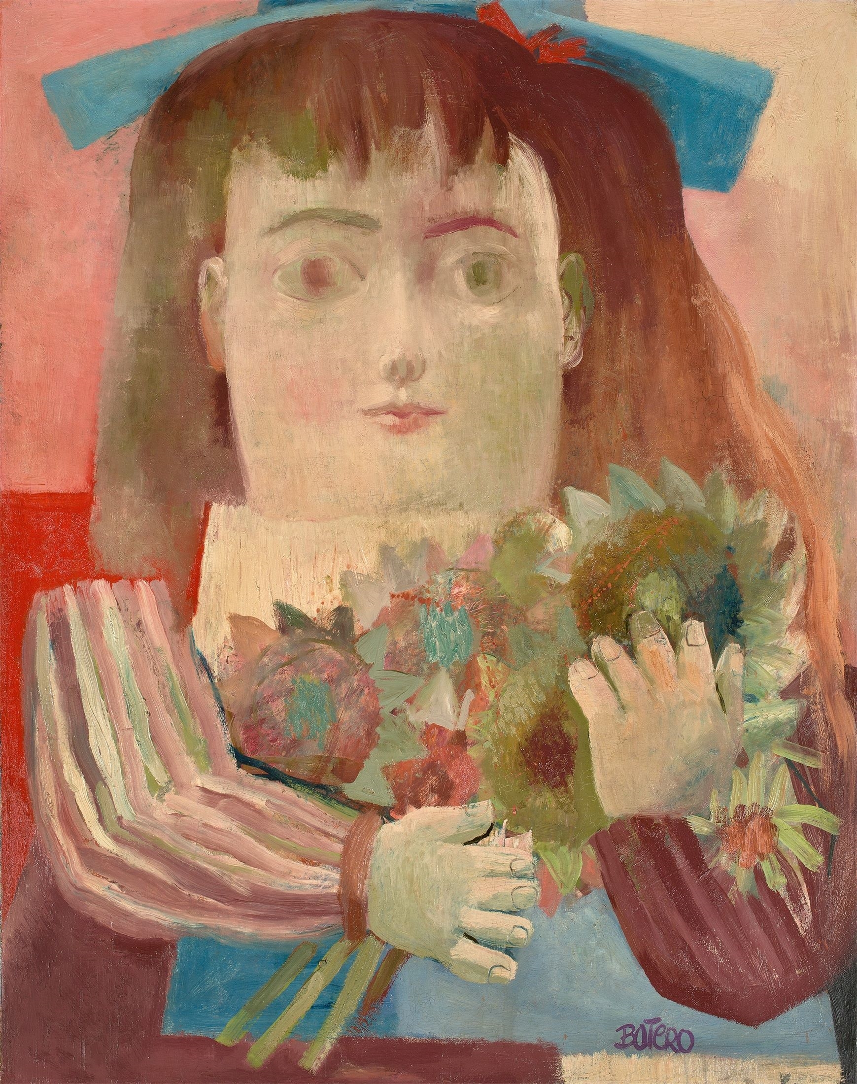 Fernando Botero | Niña con Flores (1956) | MutualArt