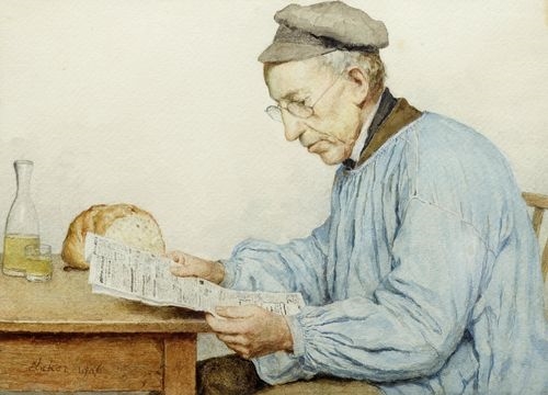 Albert Anker | Young woman writing a letter (1903) | MutualArt