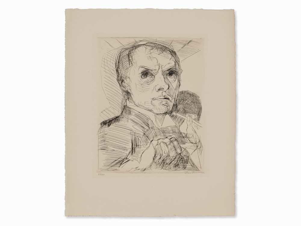 Max Beckmann | Self-Portrait with Stylus | MutualArt