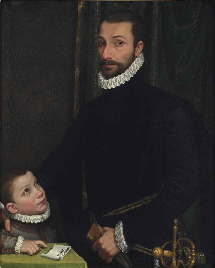 Campi Vincenzo | Portrait of a gentleman with his son | MutualArt