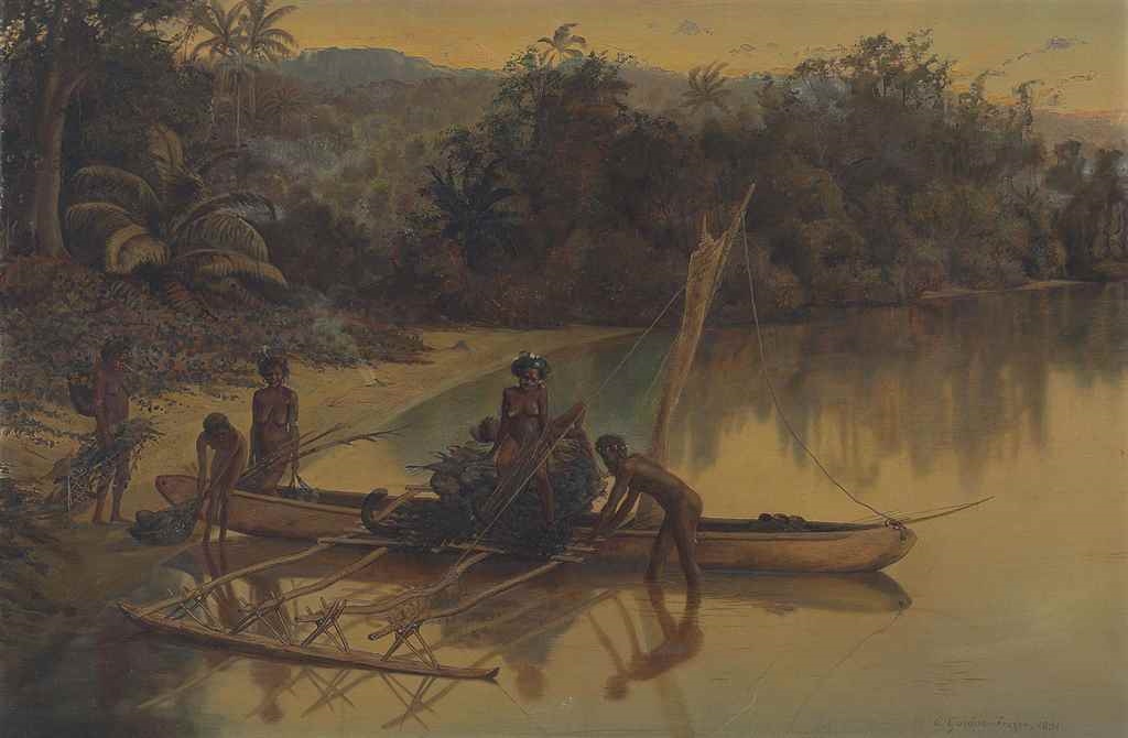 Charles E. Gordon Frazer | An outrigger in the New Hebrides (1891 ...