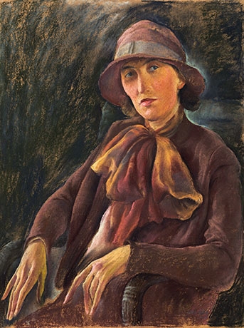 Albert Birkle | Portrait of Else with Scarf and Hat (1926) | MutualArt