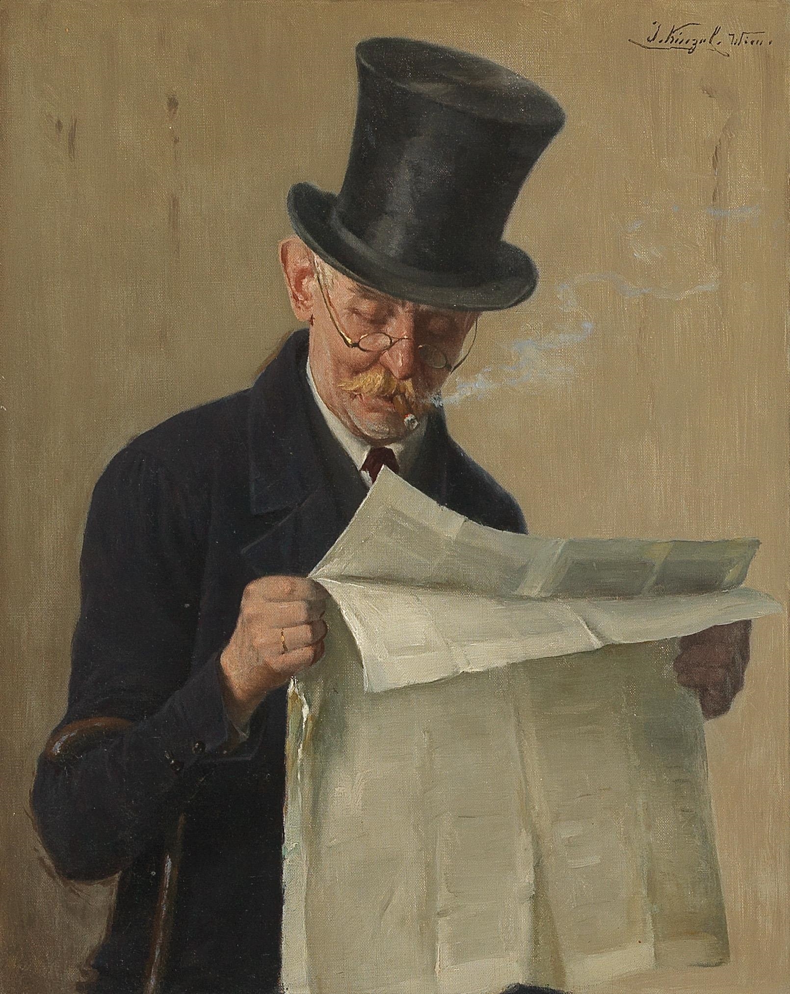Josef Kinzel | The Newspaper Reader | MutualArt