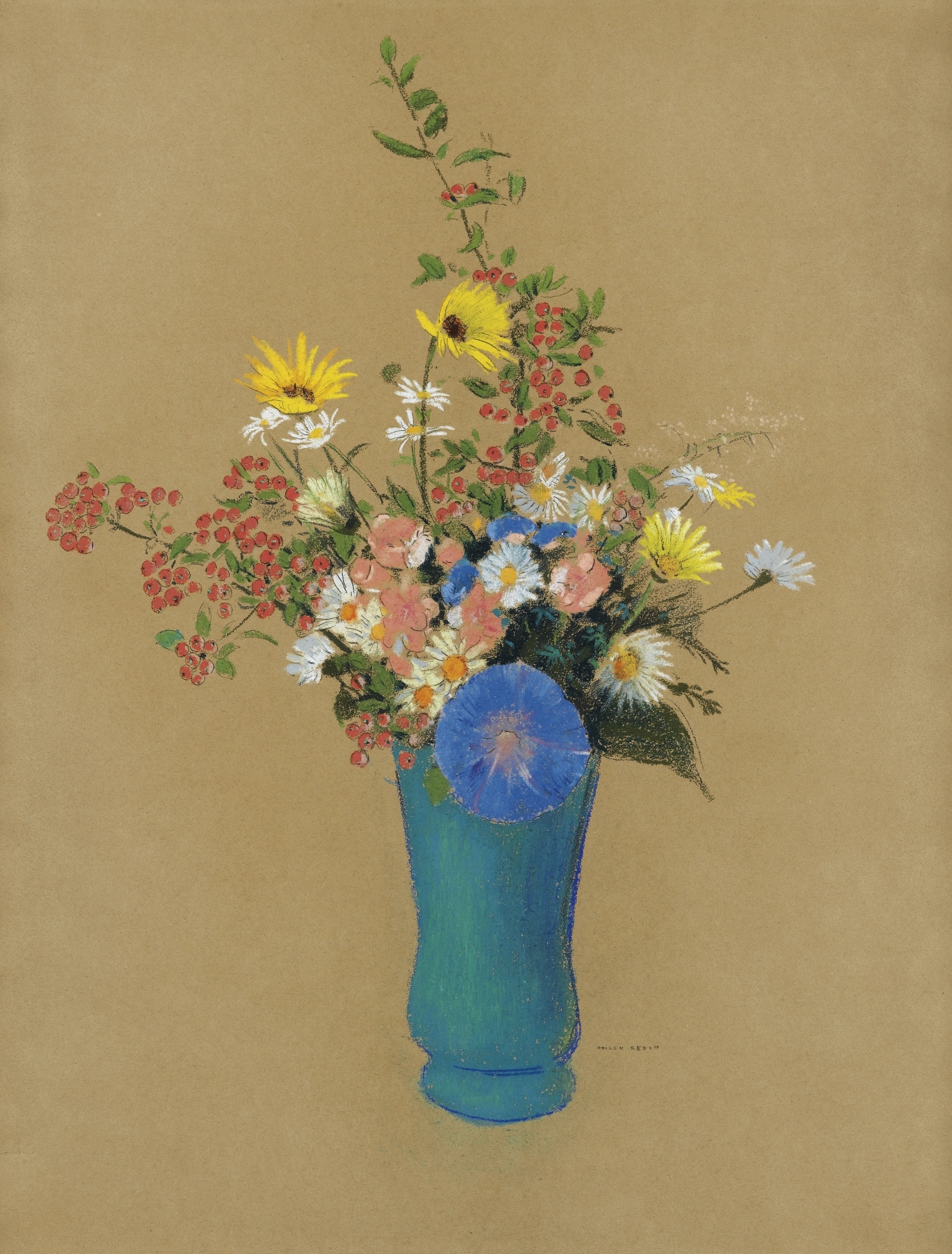 Odilon Redon | BOUQUET DE FLEURS, LES IRIS | MutualArt