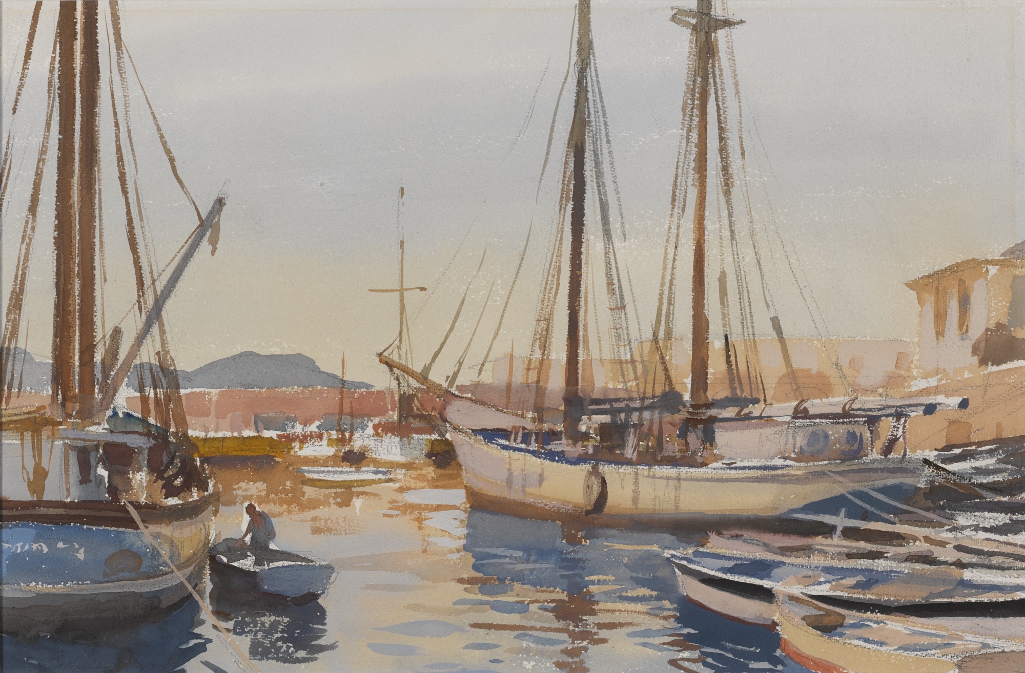 Edward Brian Seago | LOBSTER SCHOONERS IN PONZA HARBOUR | MutualArt