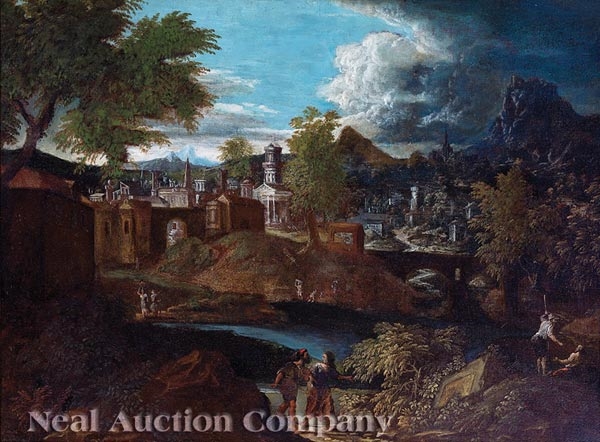 Nicolas Poussin | Bacchanal outside an antique city | MutualArt