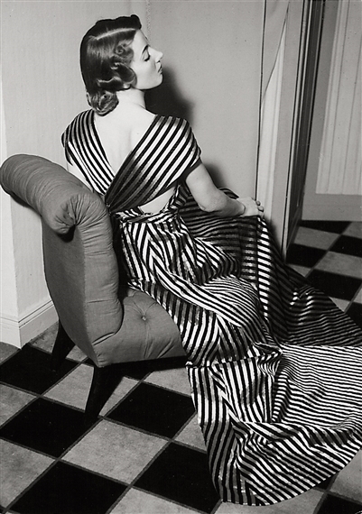 Werner Rohde | Model in striped dress | MutualArt