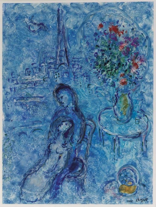 Marc Chagall | Die Liebenden, from Mein Leben (Kornfeld 25) (1922 ...