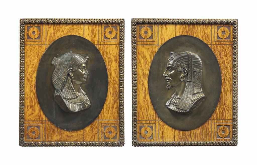 French School, 19th Century | A PAIR OF FRENCH BRONZE RELIEF BUSTS OF ...