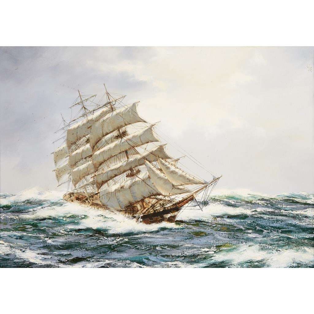 Henry Scott | The clipper ship Ben Nevis in heavy seas; Night crossing ...